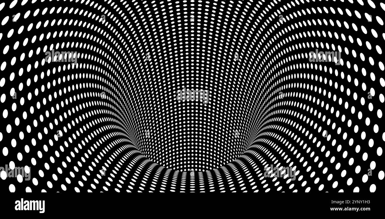 Abstract modern minimal black and white monochrome tunnel wormhole ...