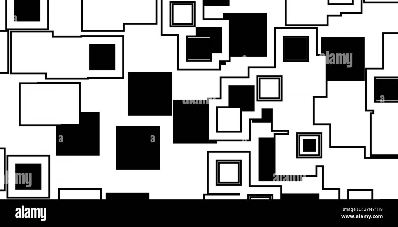 Abstract Modern Minimal Black And White Monochrome Geometry Polygon Overlaid Rectangles And