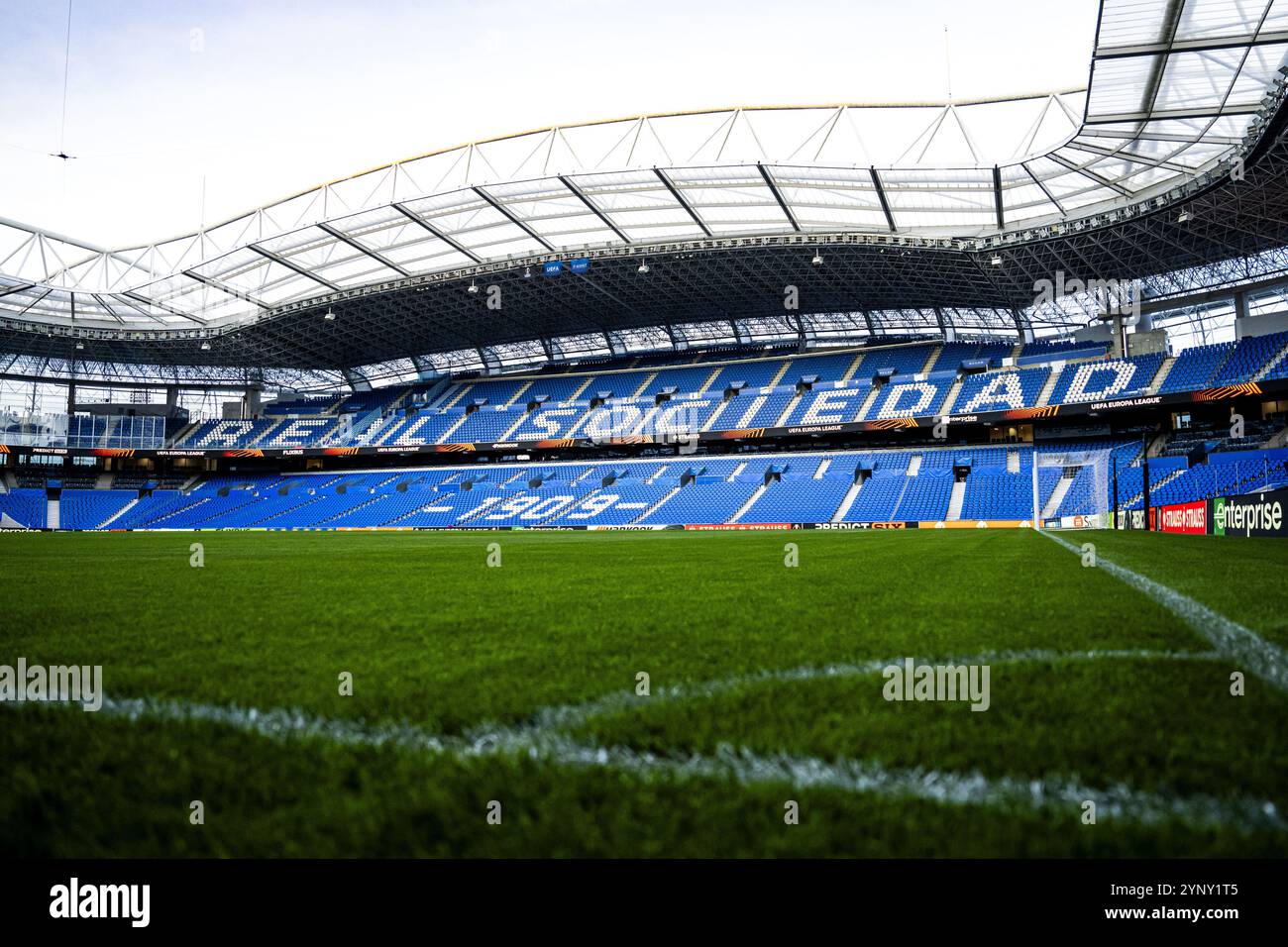 SAN SEBASTIAN - The interior of the Reale Arena (Estadio Anoeta) prior ...
