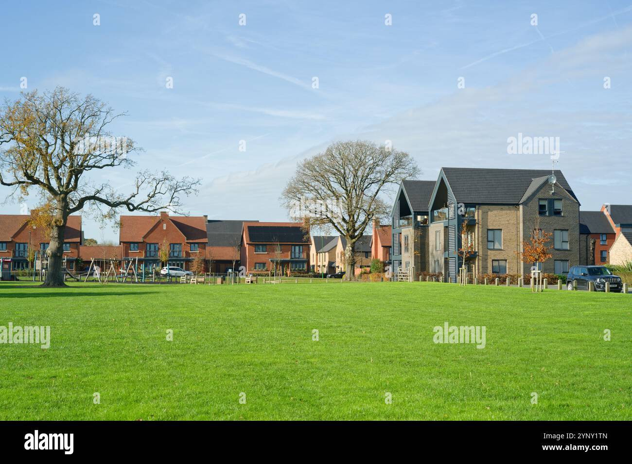 A modern (2024) British housing estate in the South East of England ...