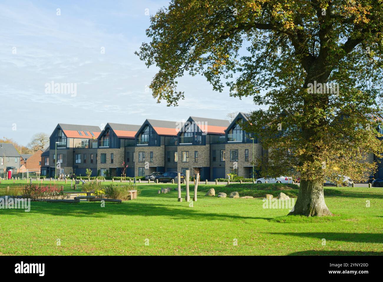 A modern (2024) British housing estate in the South East of England ...