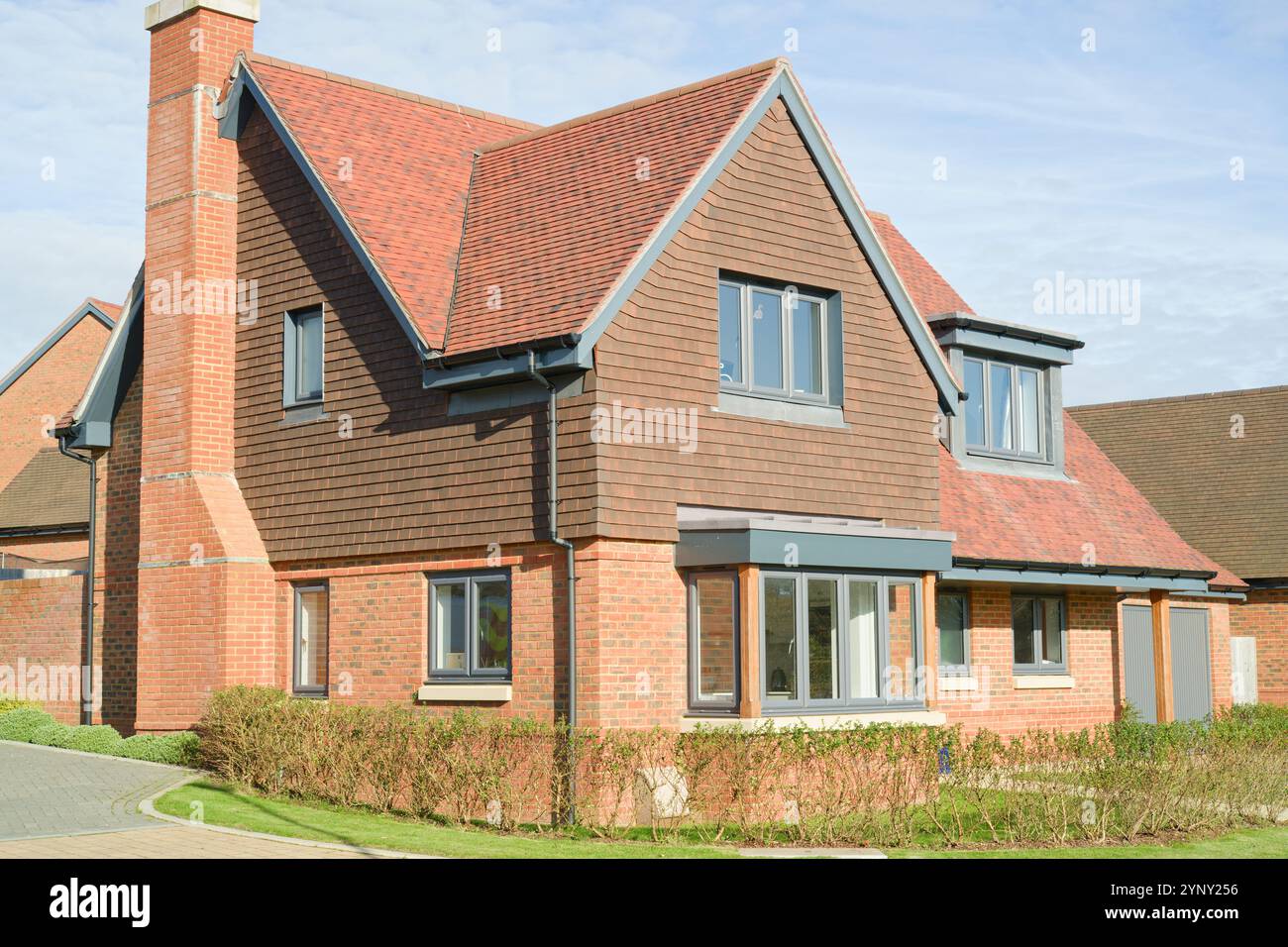 A modern (2024) British housing estate in the South East of England ...