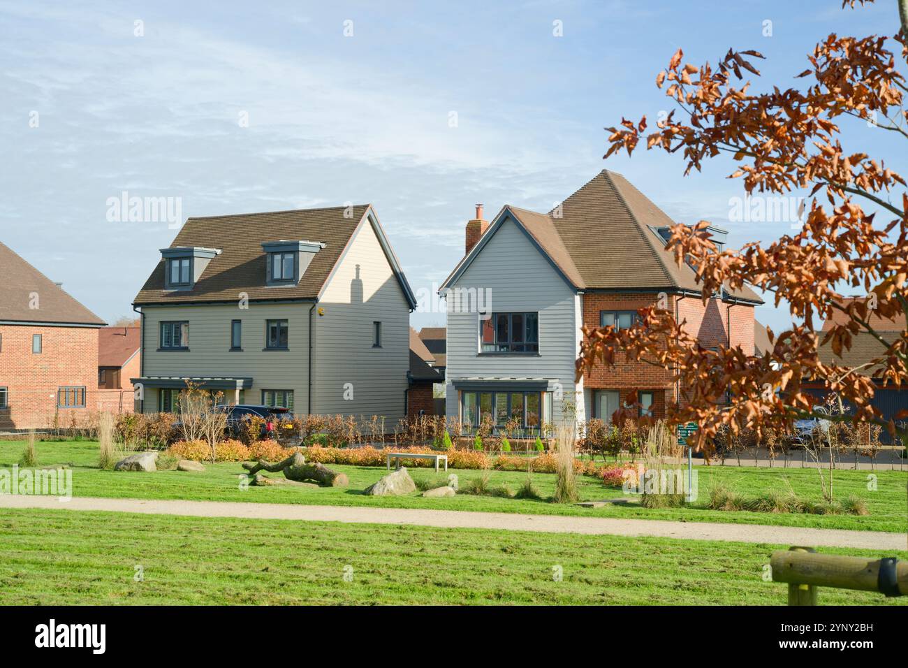 A modern (2024) British housing estate in the South East of England ...