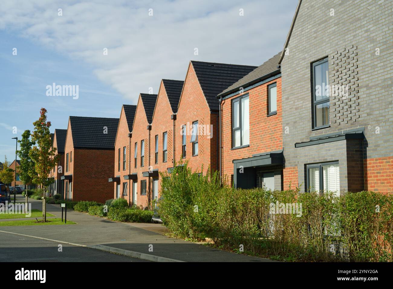 A modern (2024) British housing estate in the South East of England ...