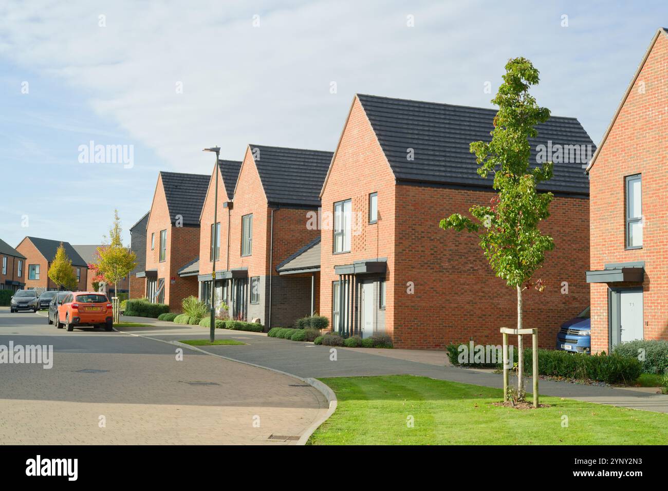 A modern (2024) British housing estate in the South East of England ...