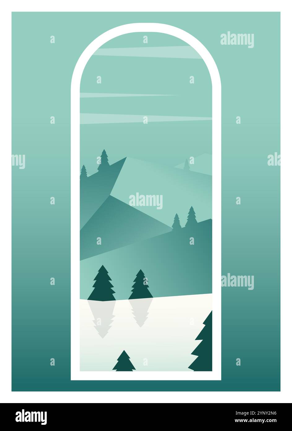 Panoramic view forest morning Cut Out Stock Images & Pictures - Alamy