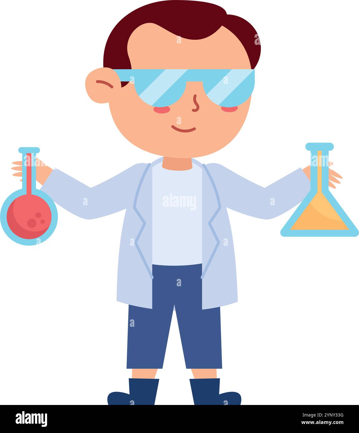 scientist boy doing experiment Stock Vector Image & Art - Alamy