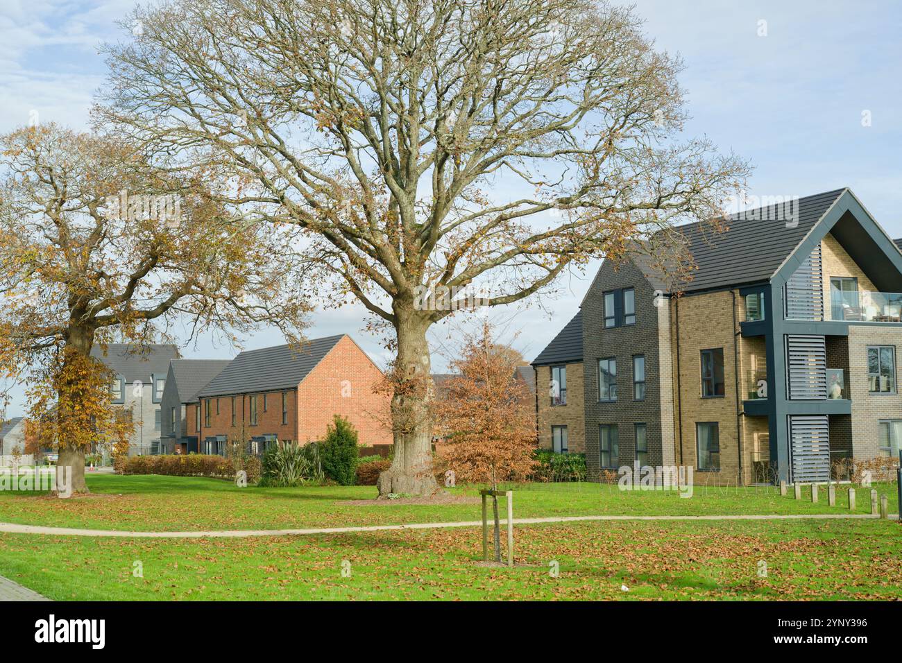 A modern (2024) British housing estate in the South East of England ...