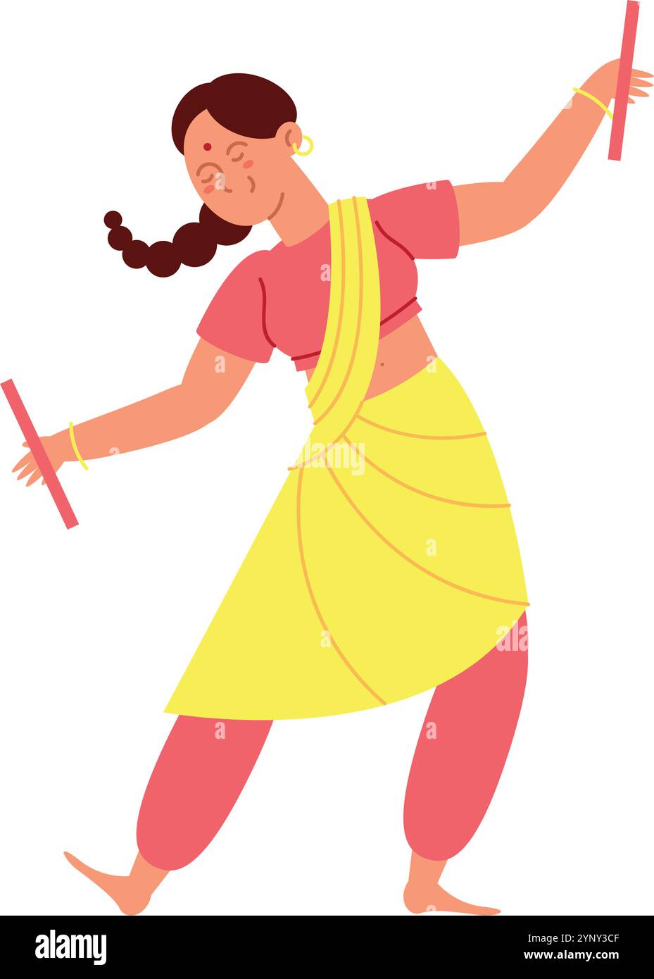Saree dance Stock Vector Images - Alamy