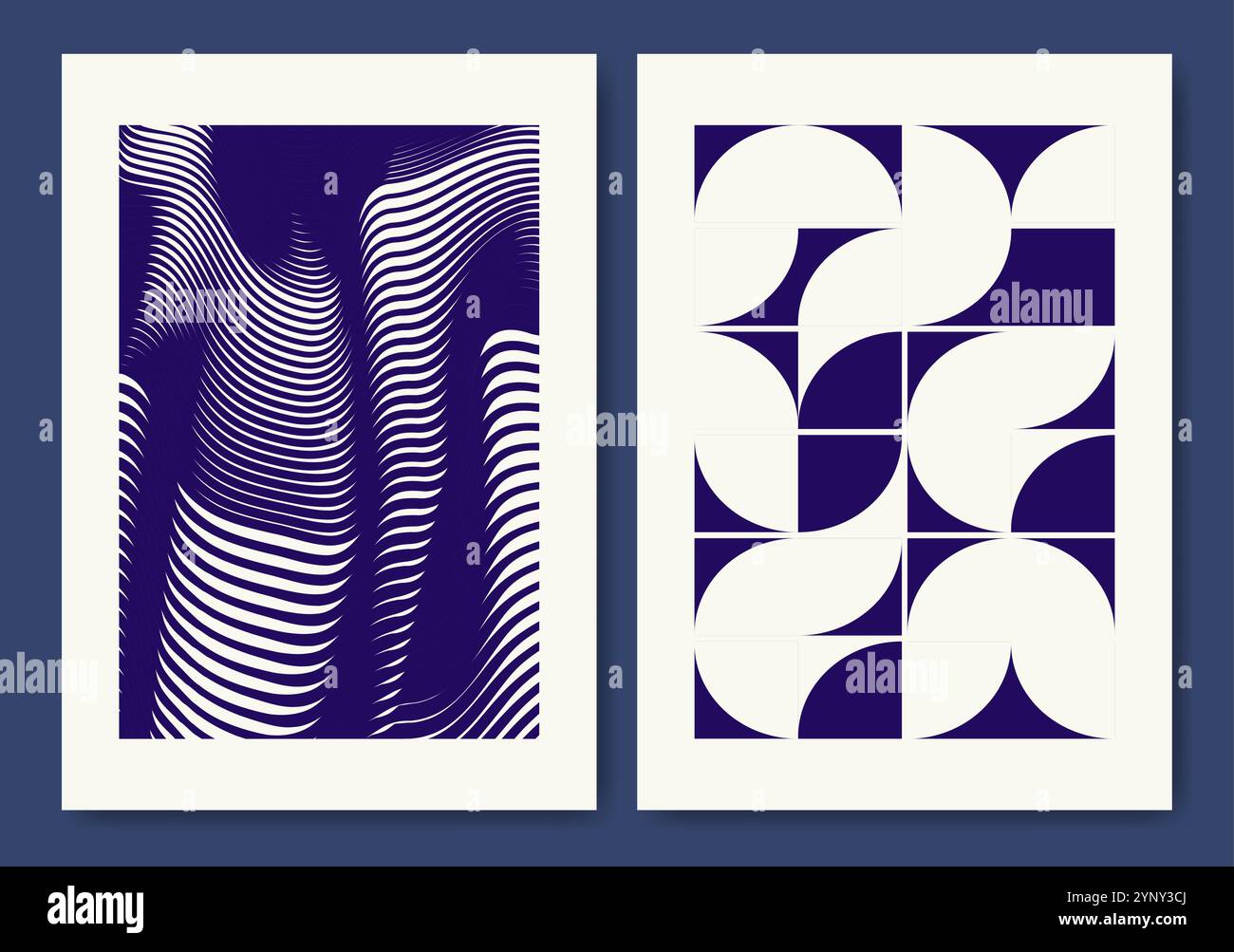 Bauhaus aesthetic vector poster design collection. Modernism template ...