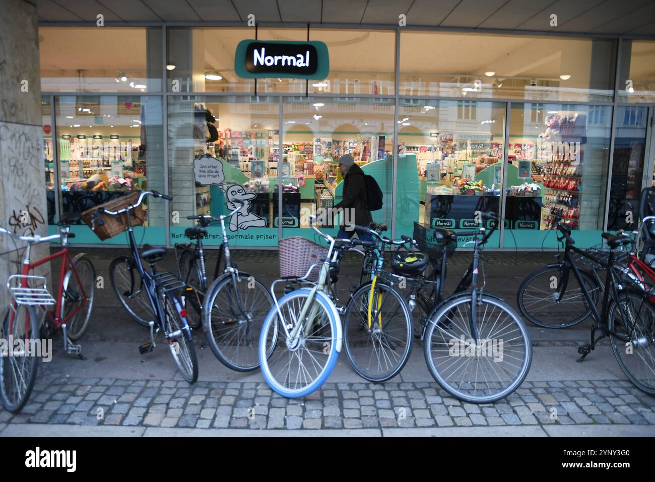 Copenhagen/ Denmark/17 November 2024/ Normal store shoppers in danish ...