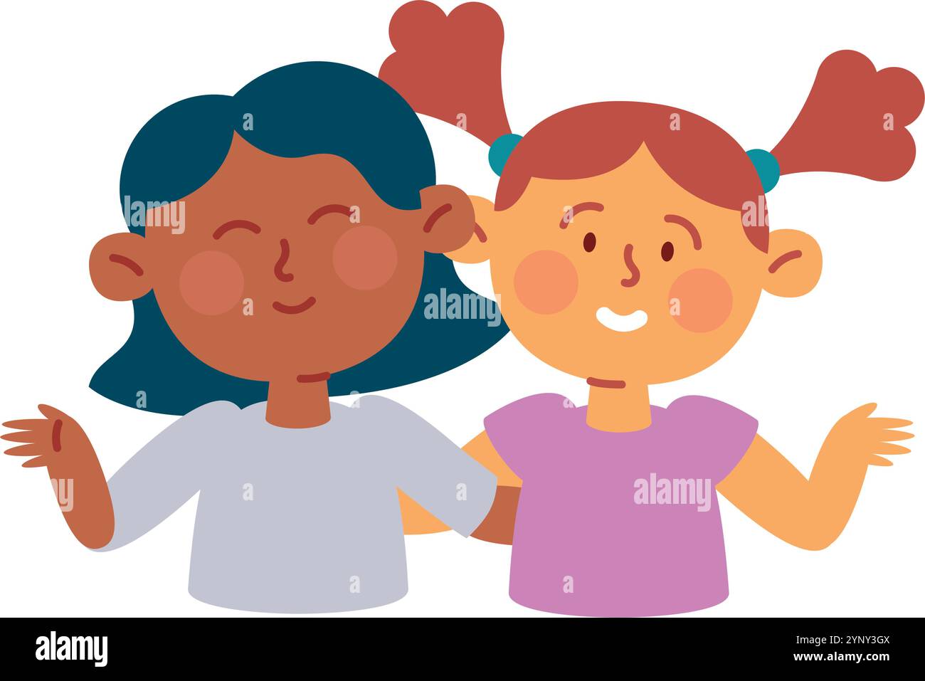 girls characters hugging Stock Vector Image & Art - Alamy