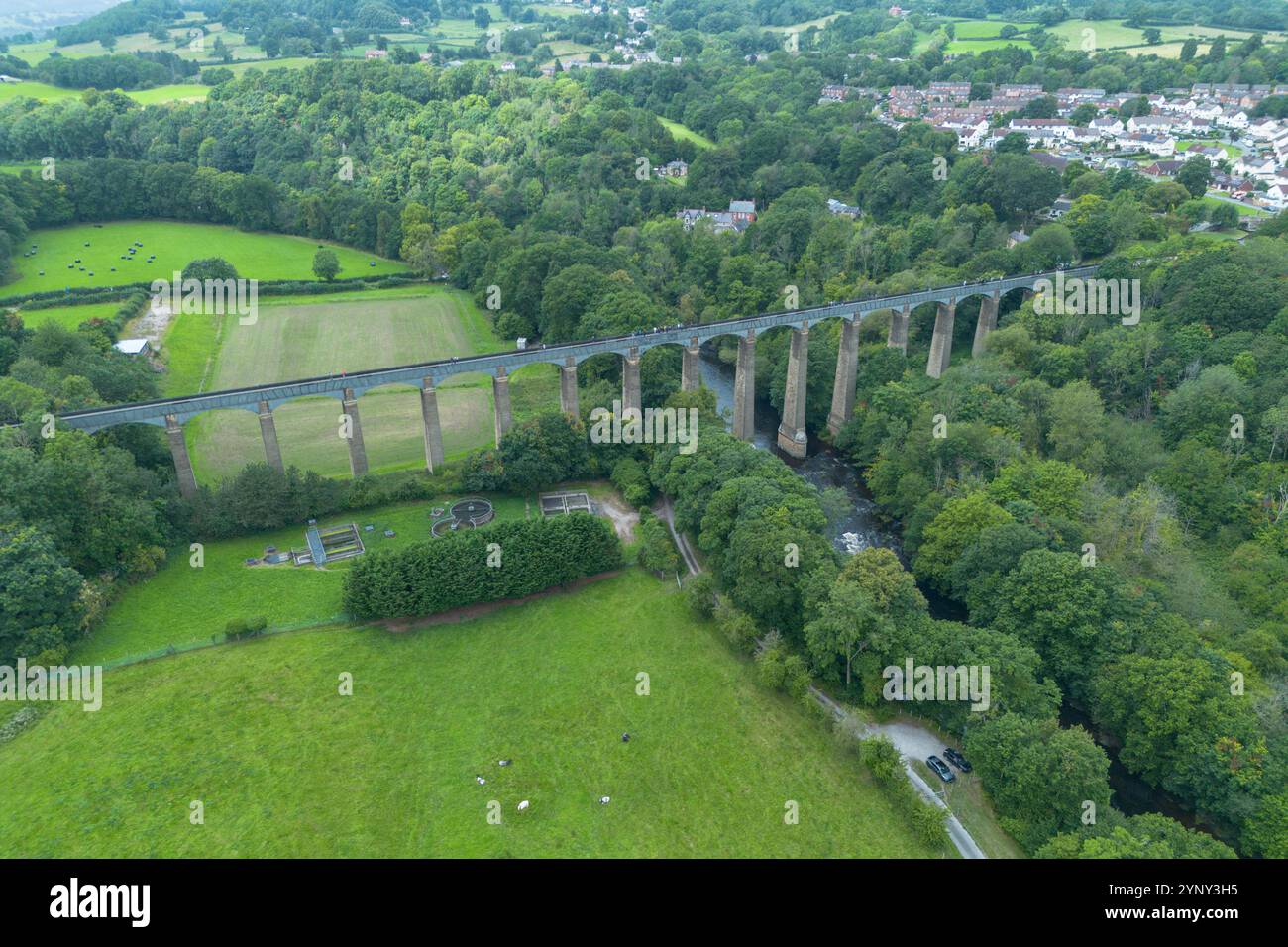 Aerial view of the Pontcysyllte Aqueduct, Froncysyllte, Wales Stock ...