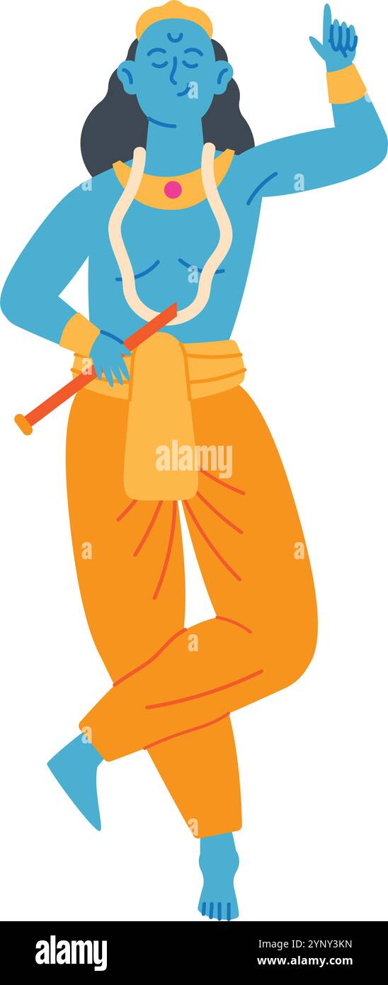 hindu god krishna with raised up Stock Vector Image & Art - Alamy