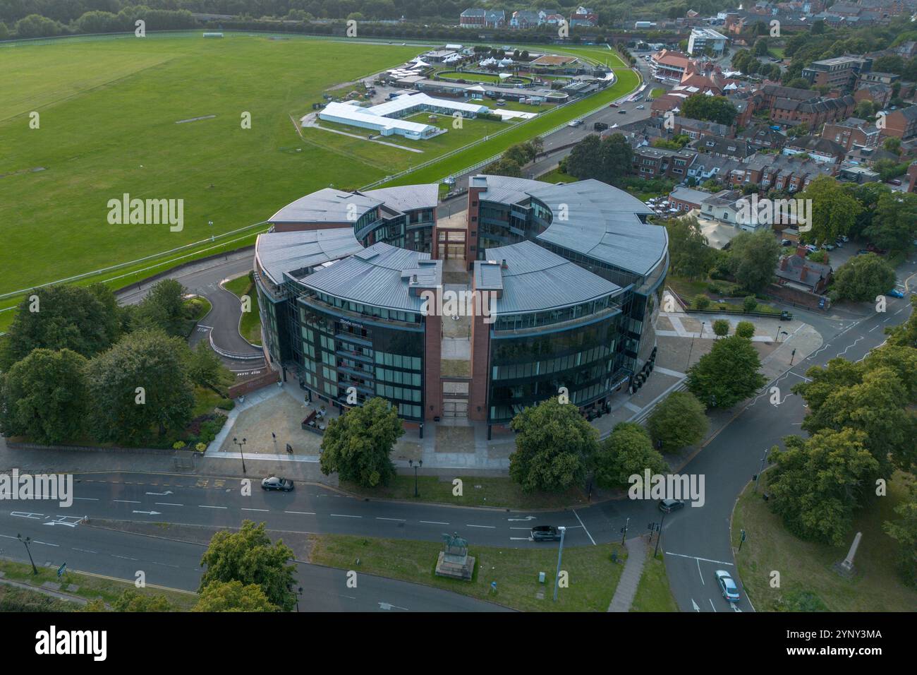 Aerial view of the ABode Chester, a luxury Hotel in Chester city centre ...