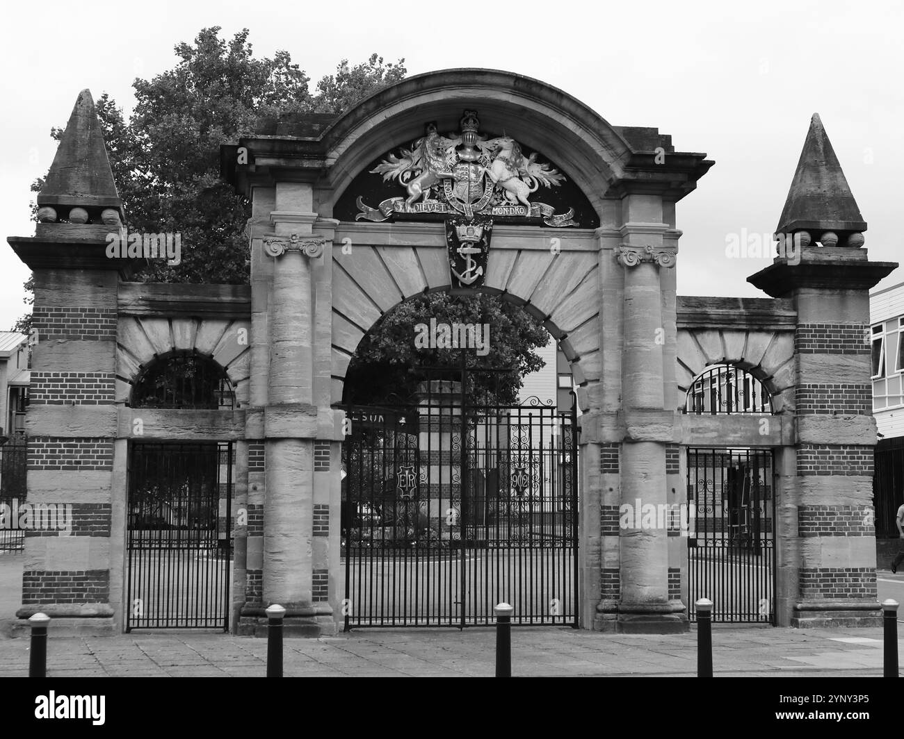 Portsmouth, Hampshire, England. 2 September 2024. Grayscale view of the ...