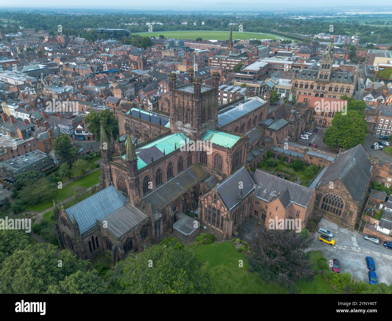 Aerial view of Chester Cathedral, Chester, Cheshire, UK Stock Photo - Alamy