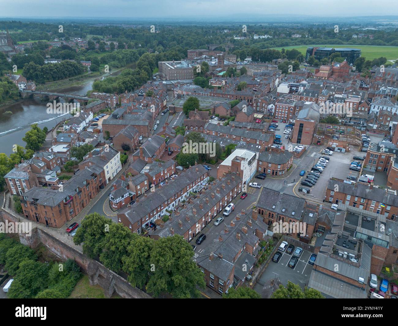 Aerial view of Chester city centre, Cheshire, UK Stock Photo - Alamy