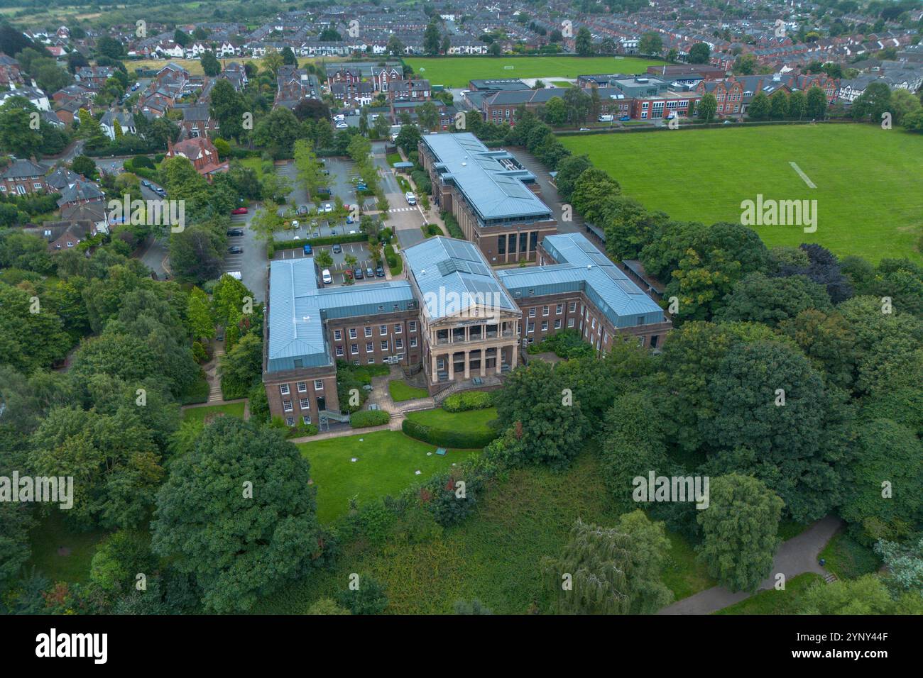 Aerial view of Churchill House, University of Chester, Chester, UK ...