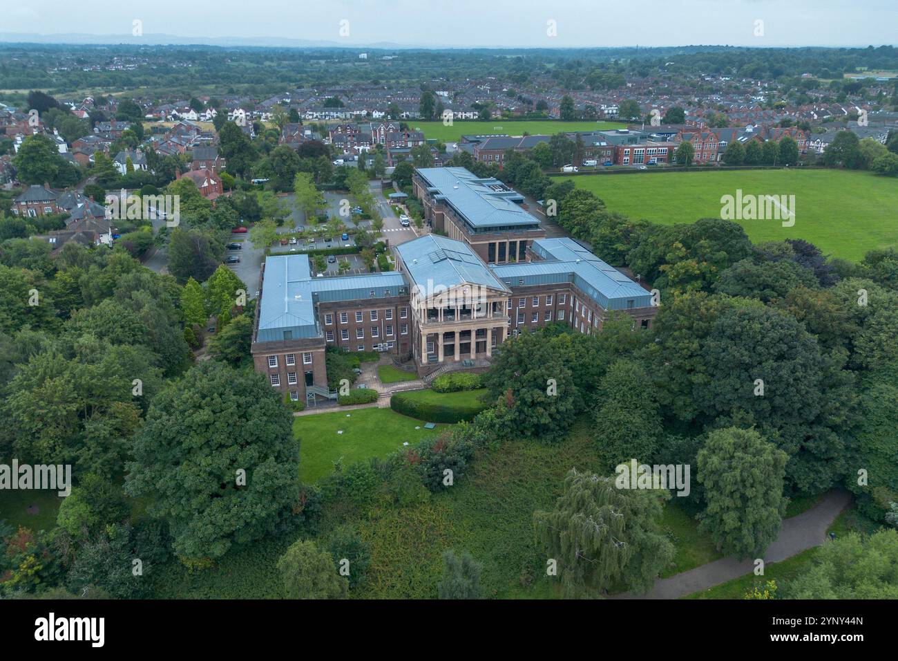 Aerial view of Churchill House, University of Chester, Chester, UK ...