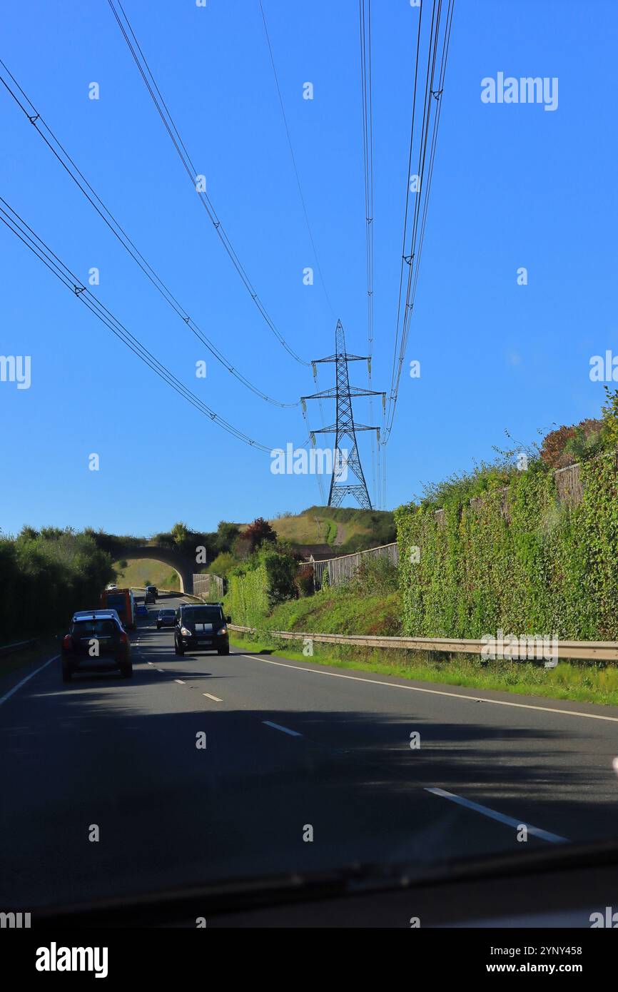 Weymouth, Dorset, England. 3rd October 2024. A354, vertical view of a ...