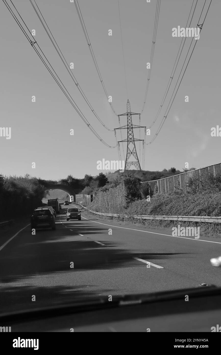 Weymouth, Dorset, England. 3rd October 2024. A354, a grayscale view of ...