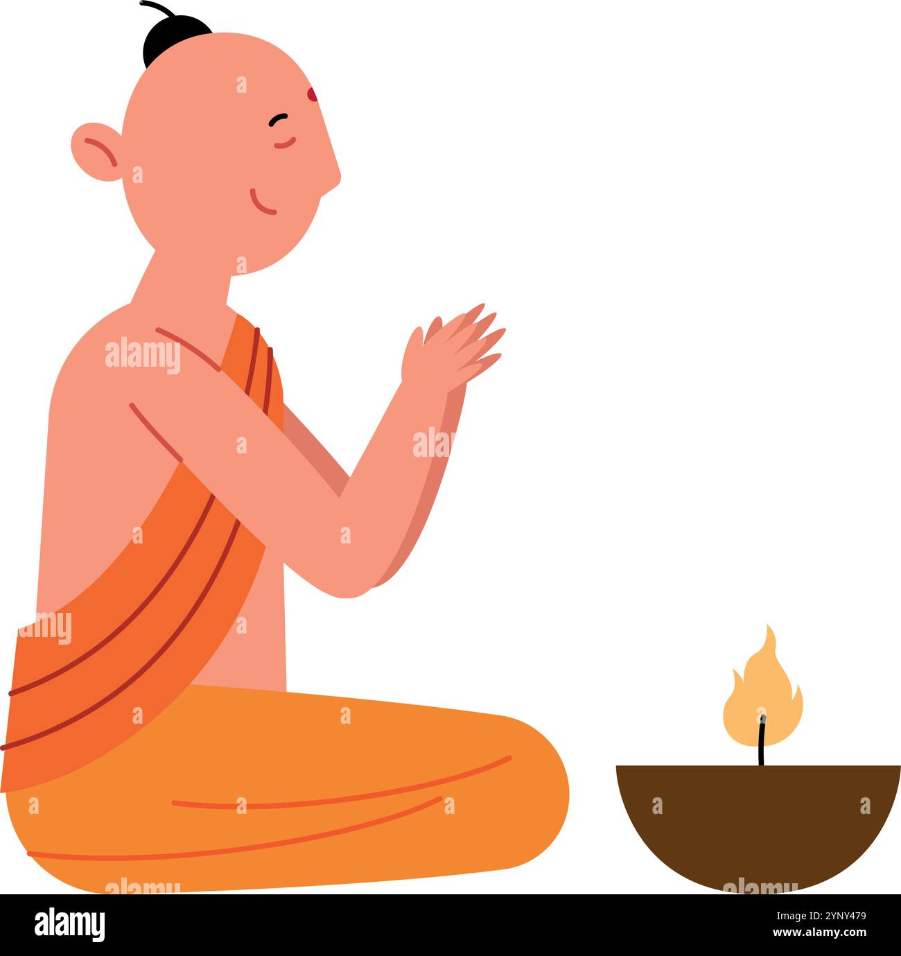 monk making havan ceremony Stock Vector Image & Art - Alamy