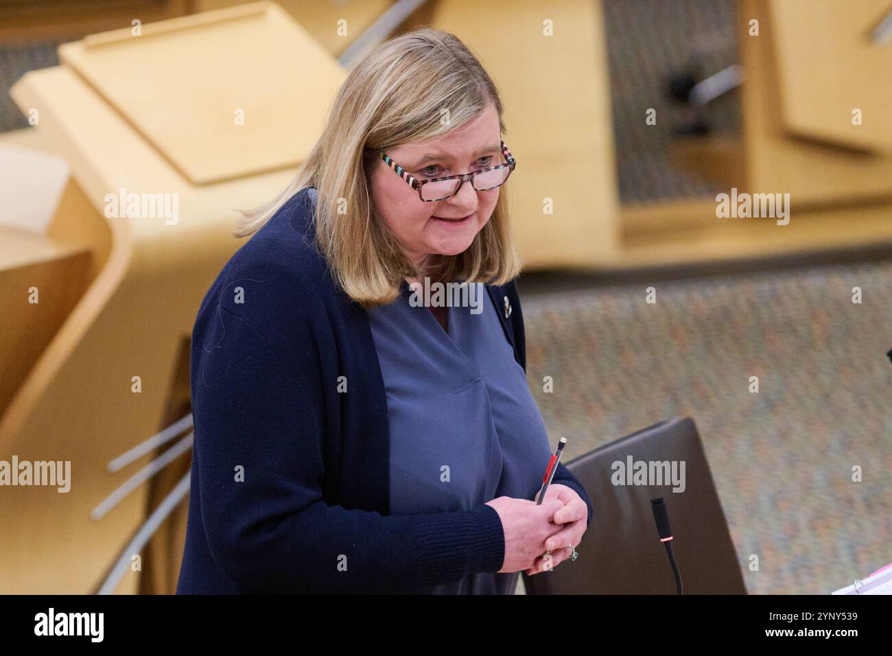 Edinburgh Scotland, UK 27 November 2024. Jenni Minto MSP at the ...