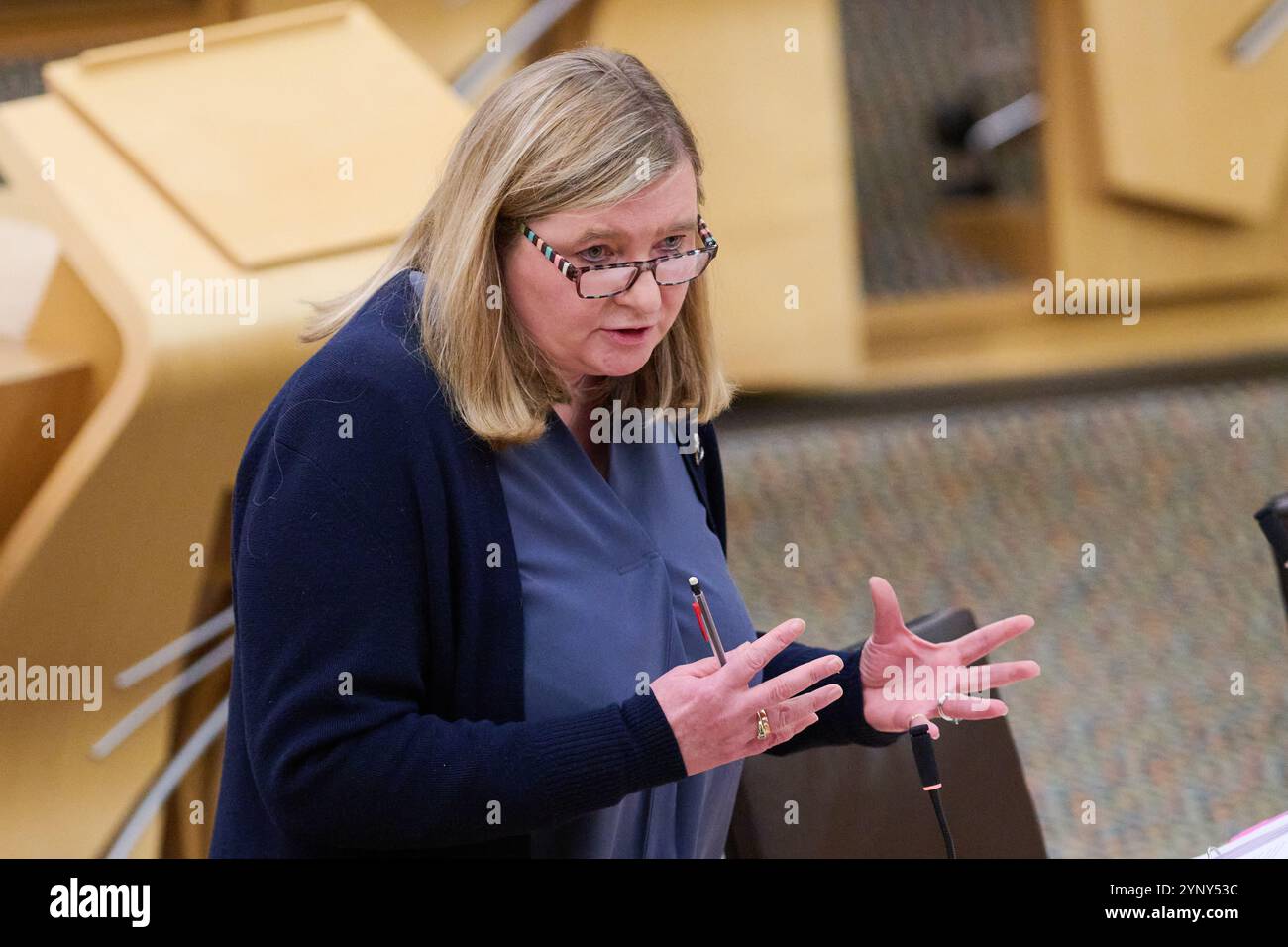 Edinburgh Scotland, UK 27 November 2024. Jenni Minto MSP at the ...