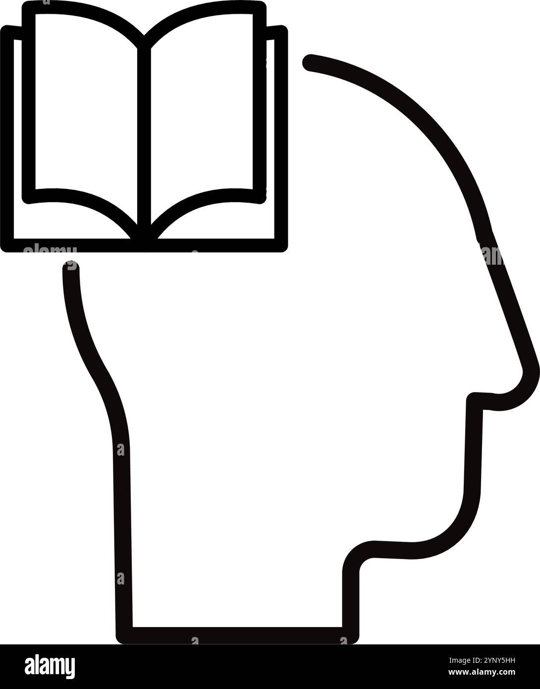 head with book, knowledge - vector icon Stock Vector Image & Art - Alamy