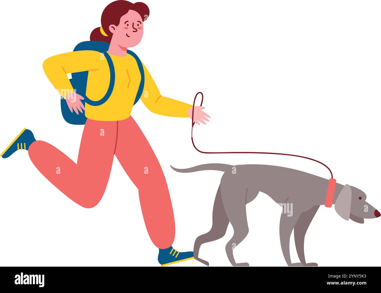 Woman dog happy snow Stock Vector Images - Alamy