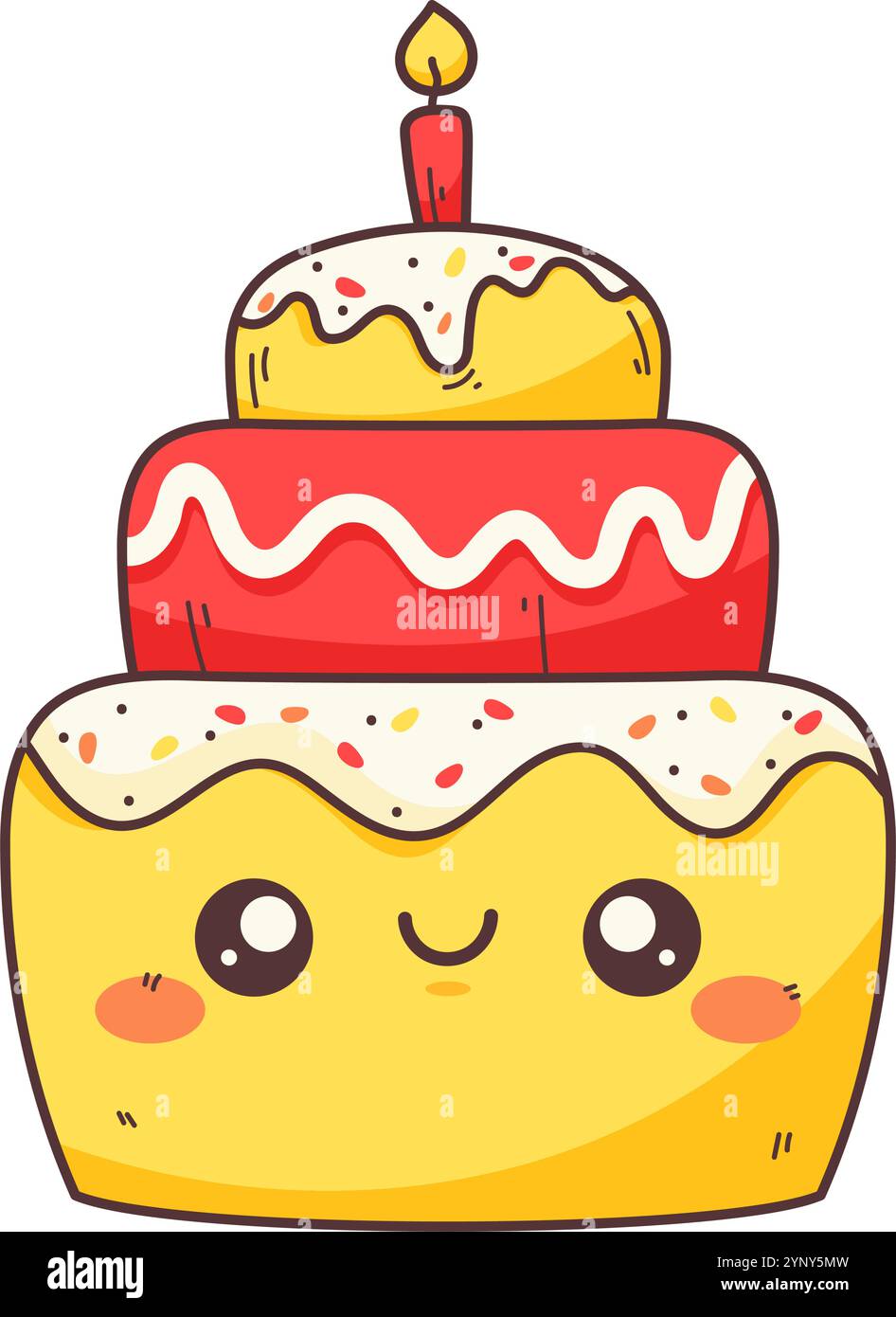 kawaii birthday cake cute Stock Vector Image & Art - Alamy