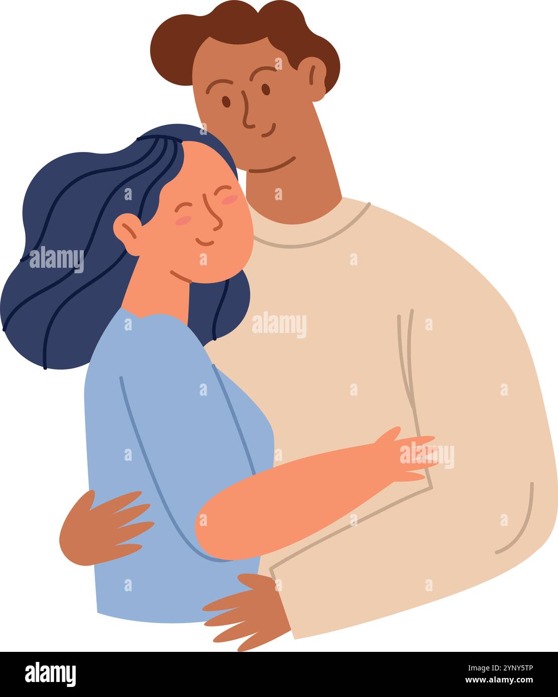 couple hugging characters Stock Vector Image & Art - Alamy