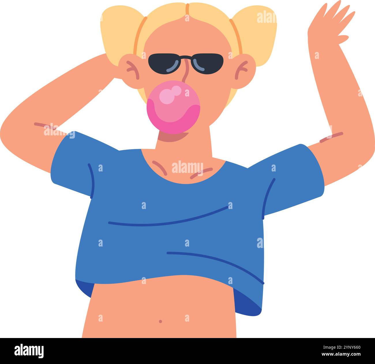 Woman bubble gum Stock Vector Images - Alamy