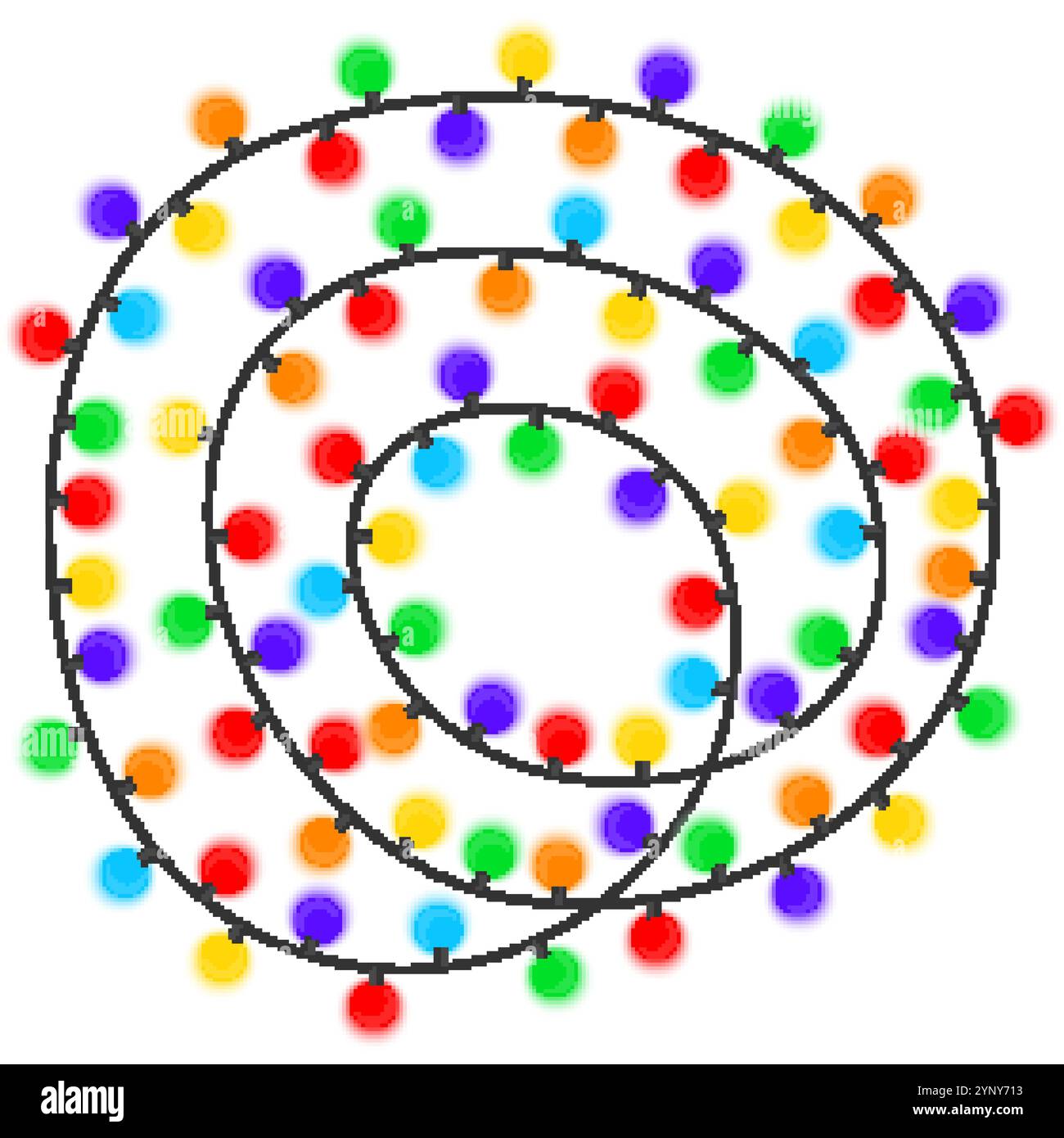 Garland with multi-colored light bulbs on a white background. Vector ...