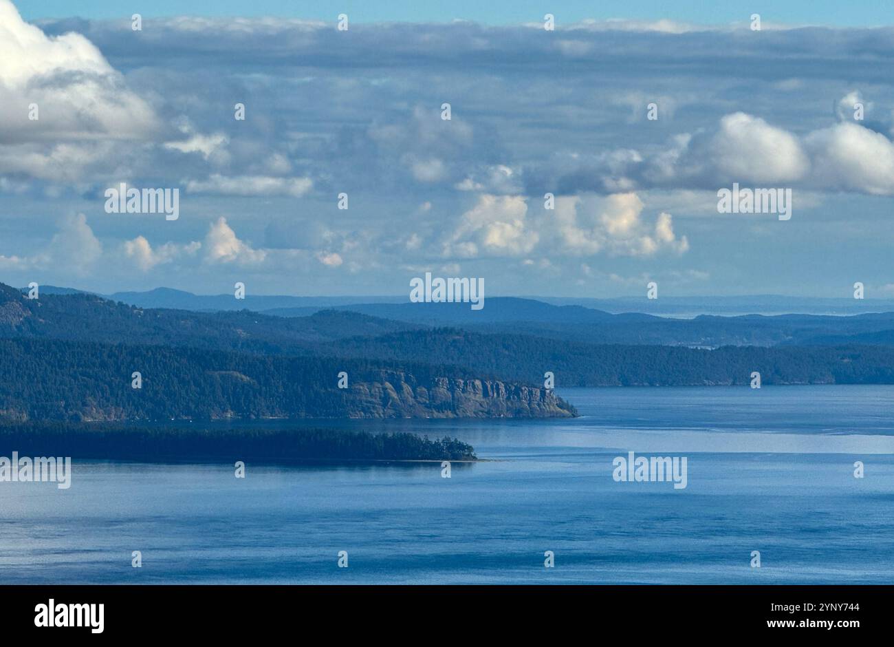 View of Gulf Islands in the Salish Sea from Saturna Islands, British ...
