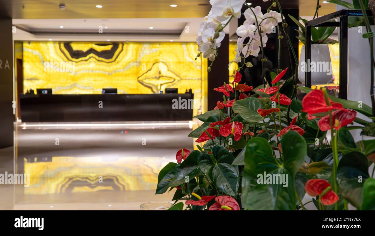 Dubai, UAE - 13 Nov 2024: JW Marriott Marquis Dubai lobby reception ...