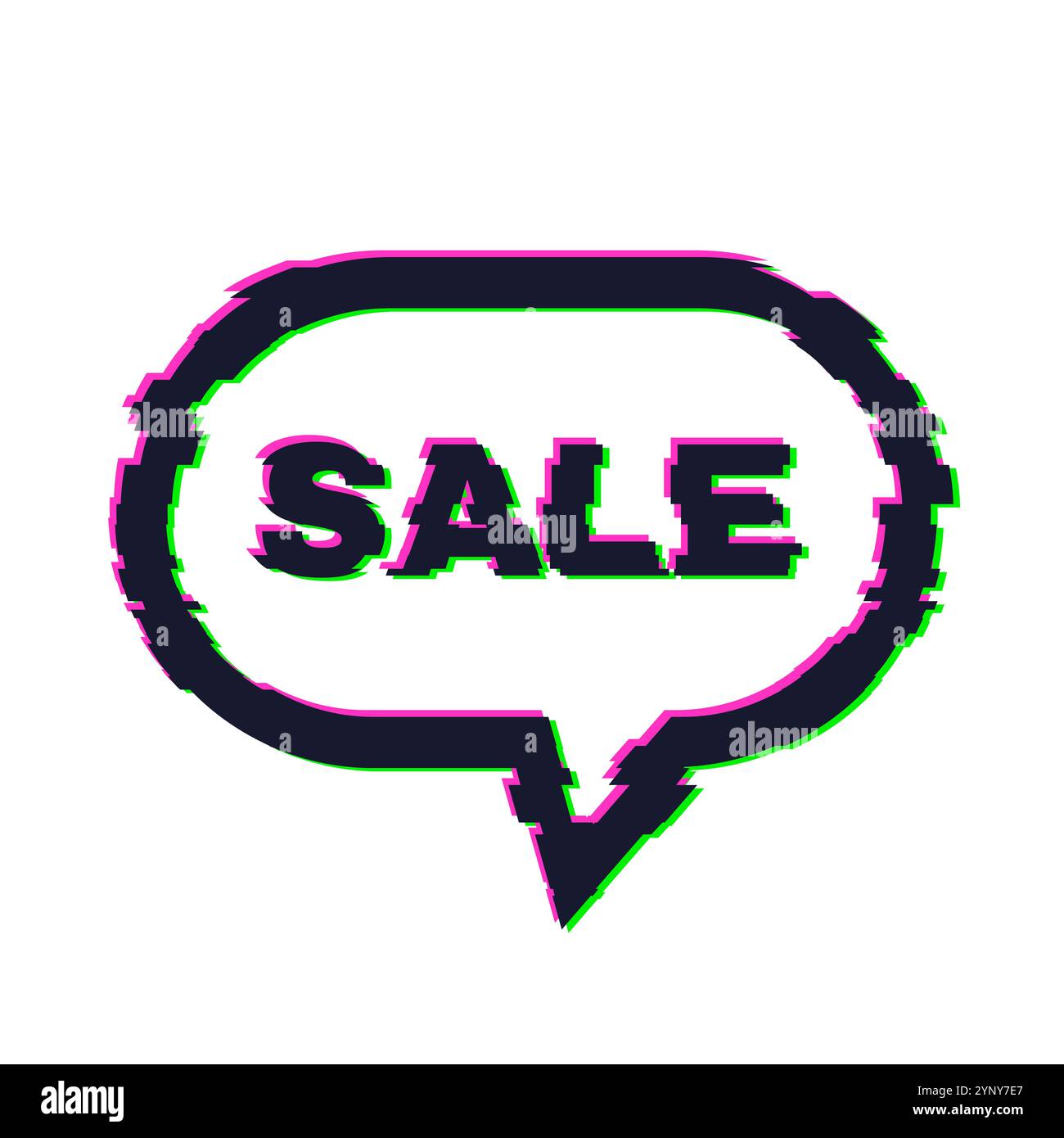 Distorted glitch sale banner with error effect on the edges and in text ...