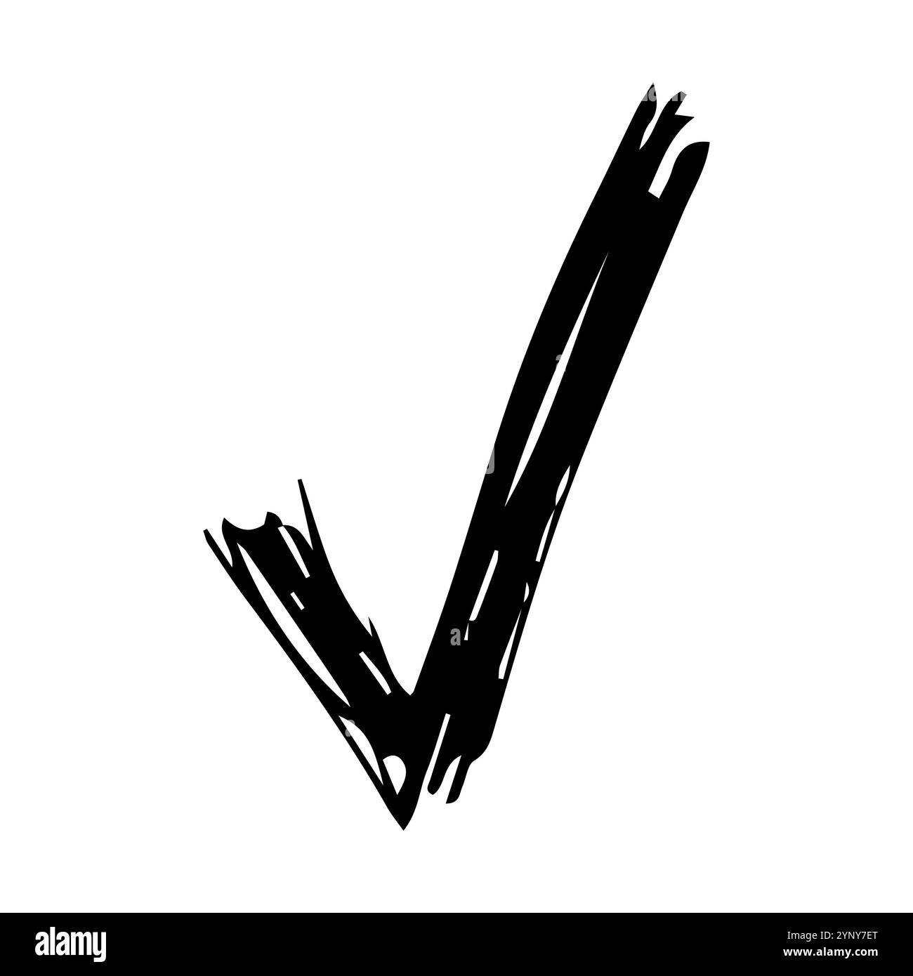 Hand drawn check symbol. Black sketch check symbol on white background ...