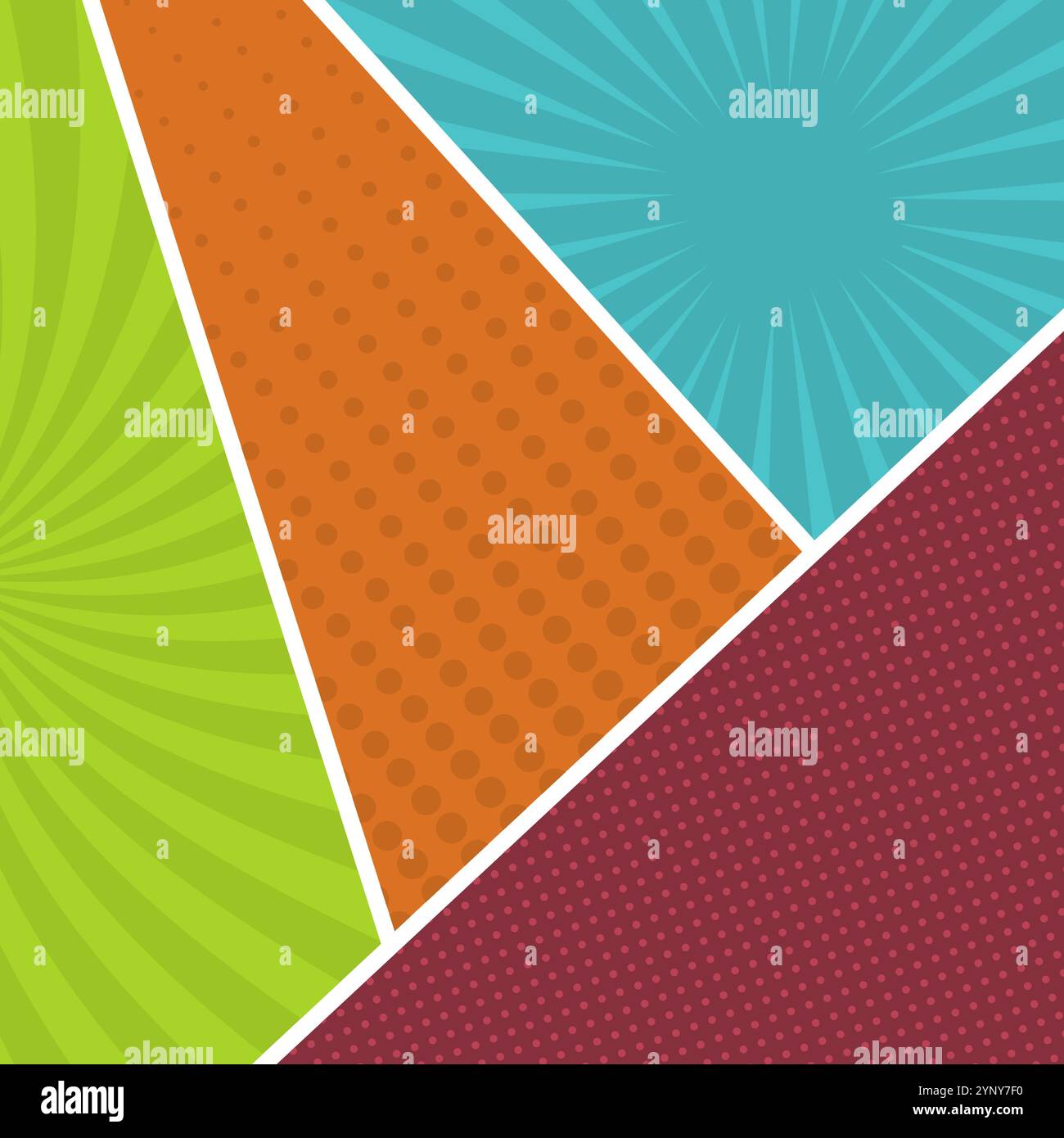 Colorful comic book page background in pop art style. Empty template ...