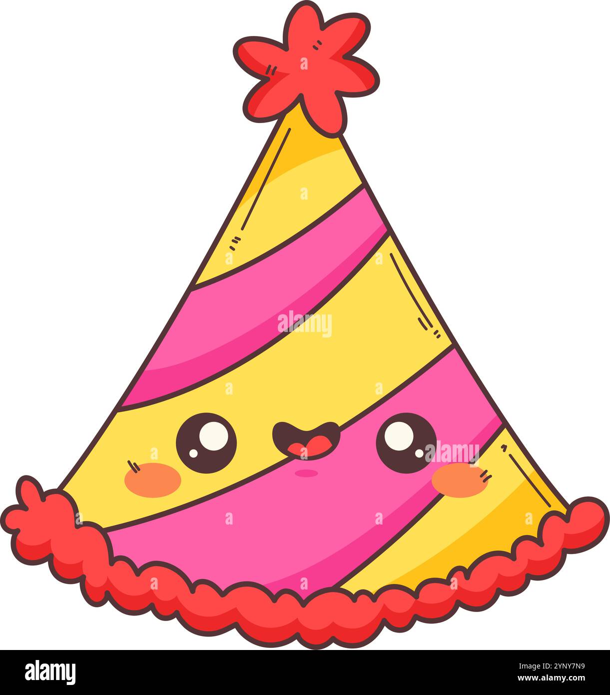 birthday party hat kawaii character Stock Vector Image & Art - Alamy