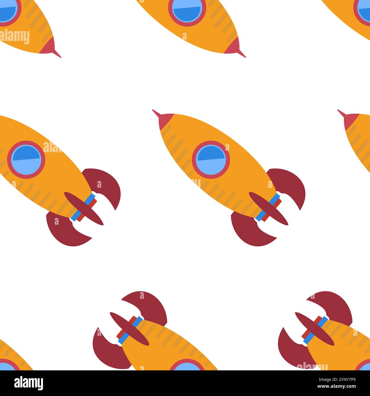 Seamless pattern with space rocket. Vector illustration Stock Vector ...
