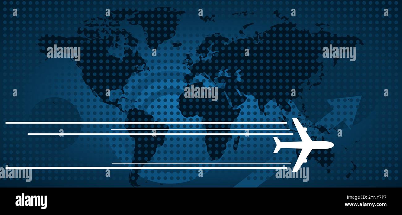 airplane and map of world - vector background Stock Vector Image & Art ...