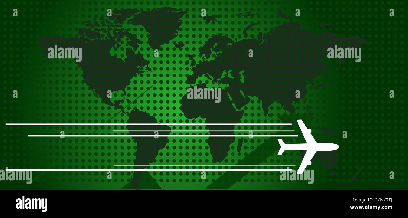 airplane and map of world - vector background Stock Vector Image & Art ...
