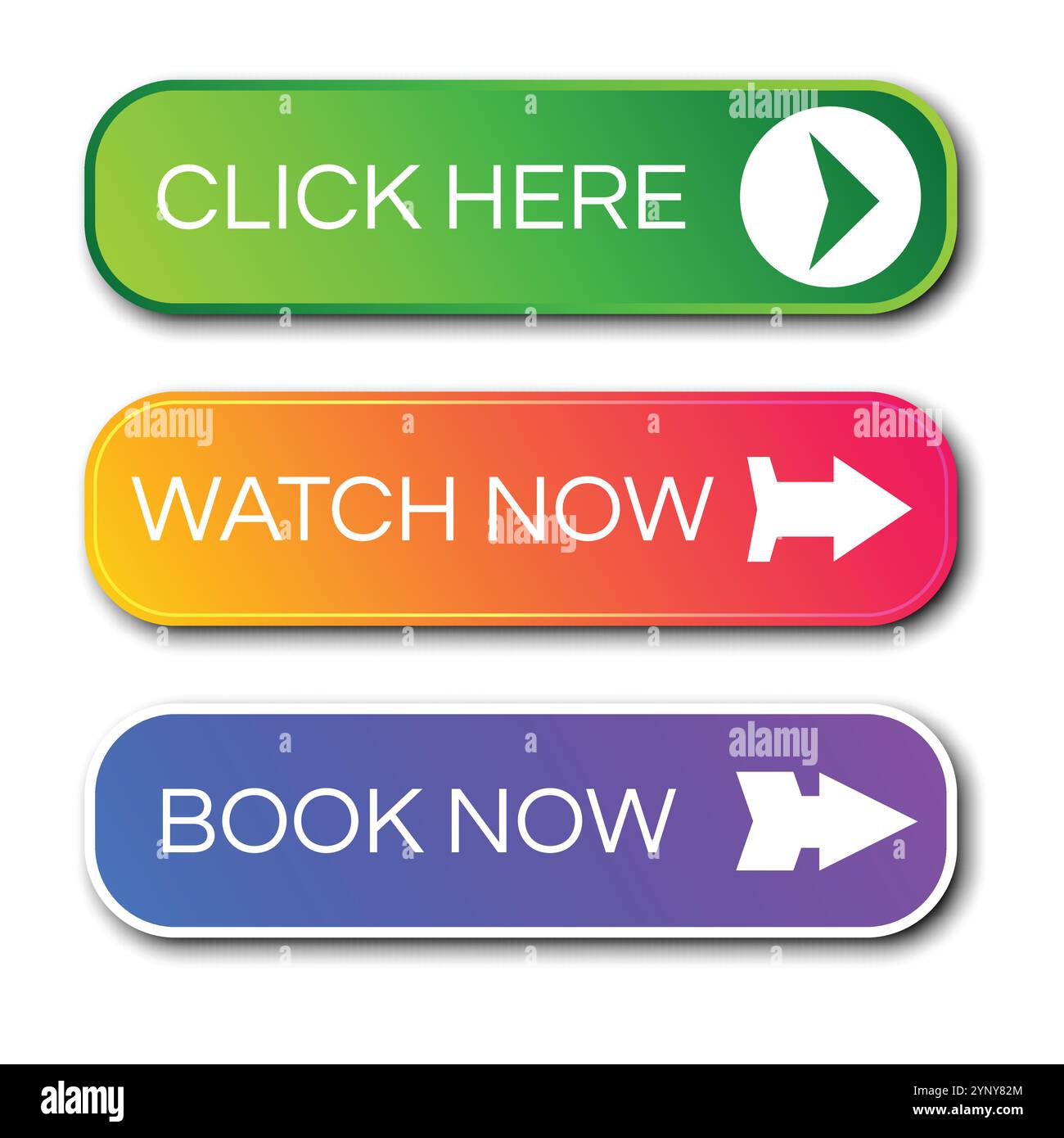 Set of three modern gradient buttons with shadows. Read more Buttons. Vector illustration Stock ...