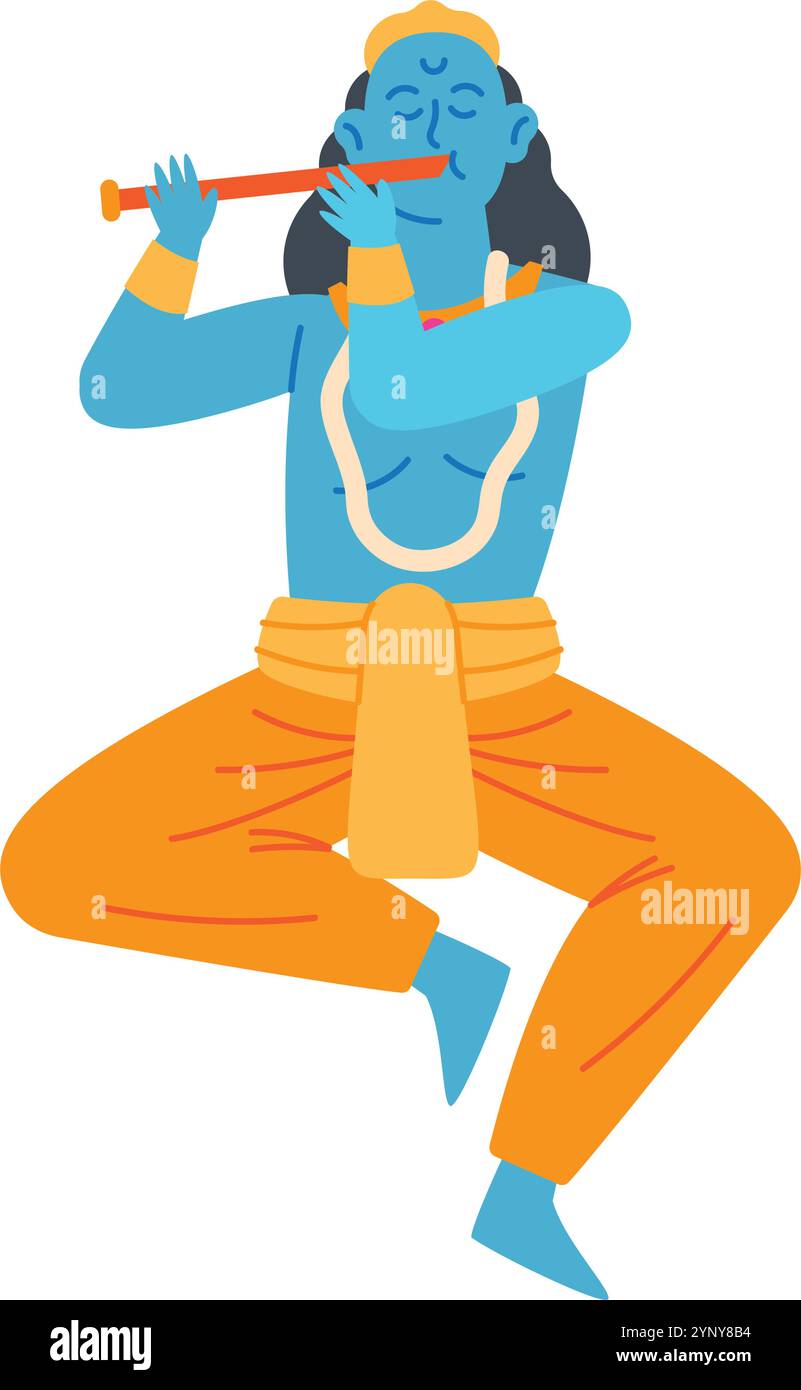indian lord krishna playing flute Stock Vector Image & Art - Alamy