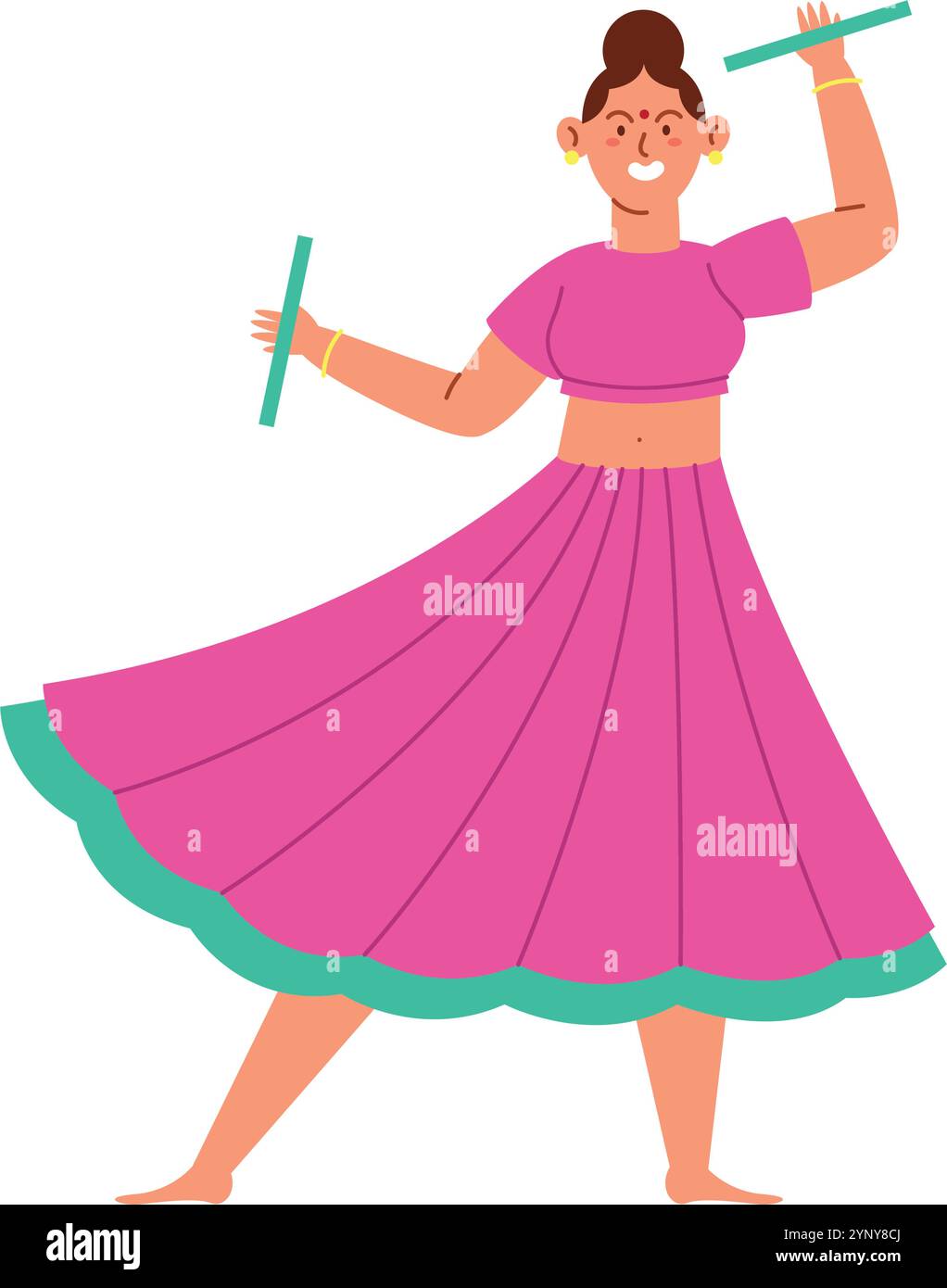 Saree dance Stock Vector Images - Alamy