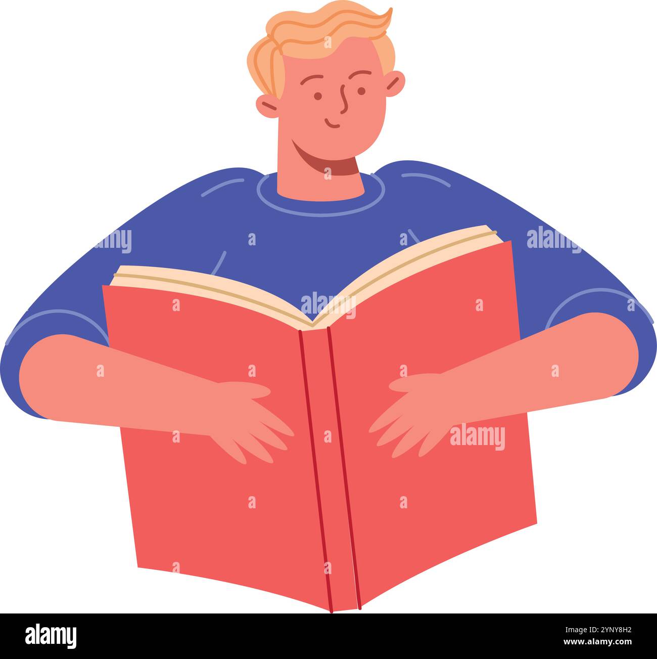 cartoon man reading a book Stock Vector Image & Art - Alamy