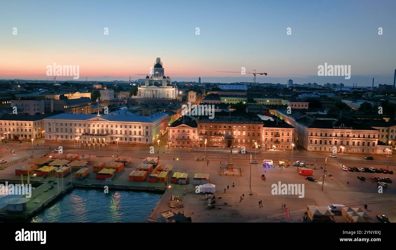 4k Aerial view of famous places architectural landmarks Lutheran ...