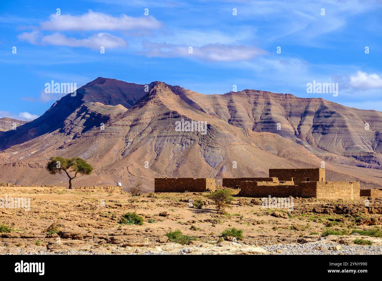 Desert mountain scenery near the Oasis town of Tata in Morocco Stock ...